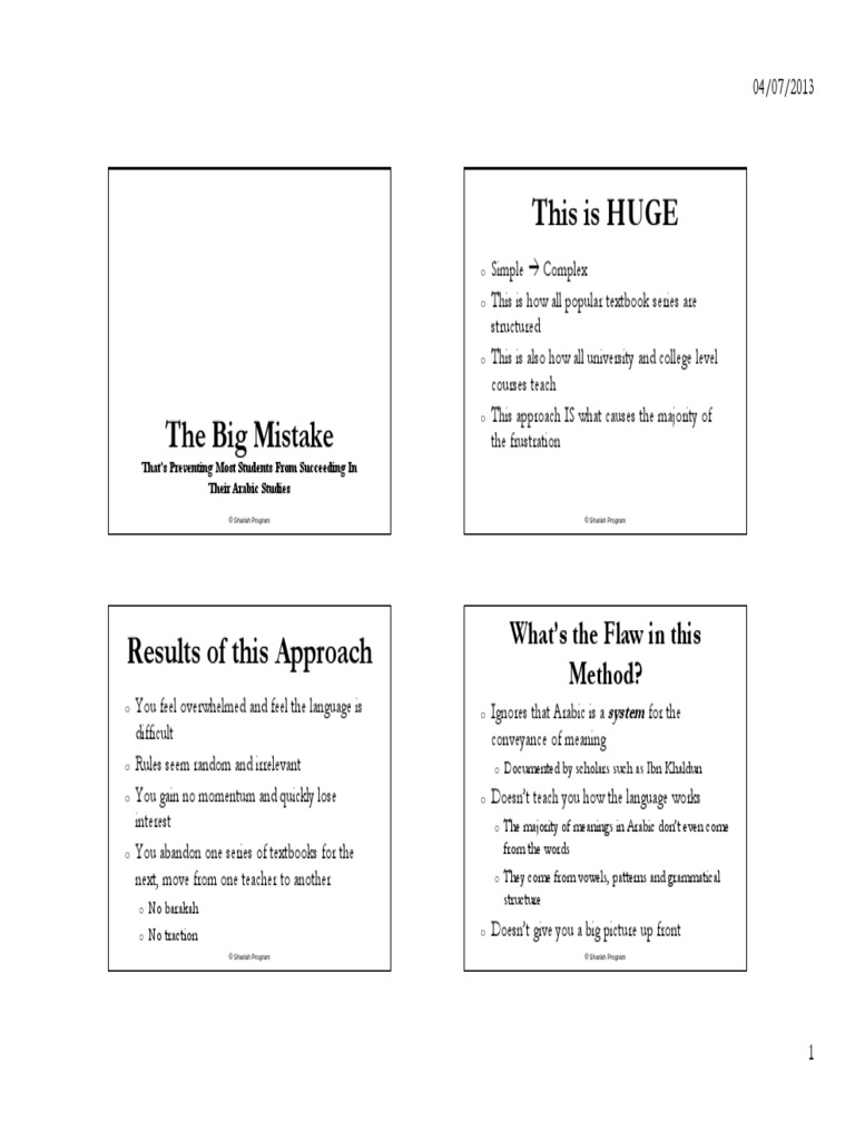 Big Mistake Hand Out | PDF