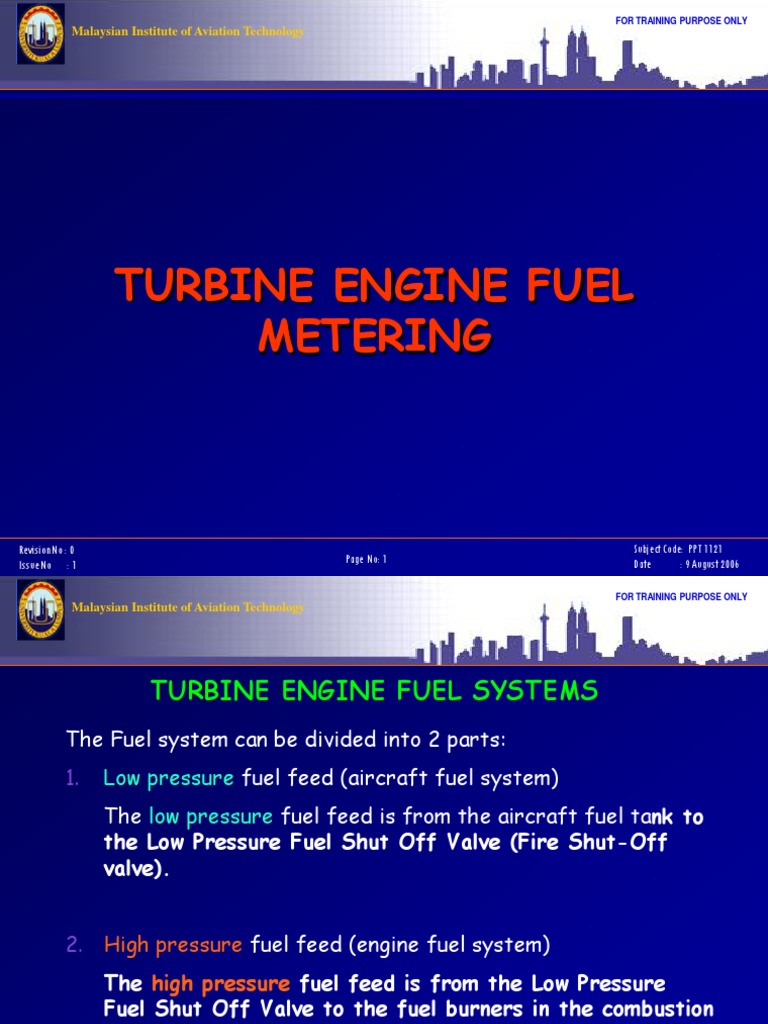 002 Turbine Engine Fuel Metering Notes1 | PDF | Jet Fuel | Valve