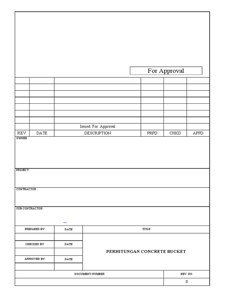 Calculation - Concrete Bucket | PDF