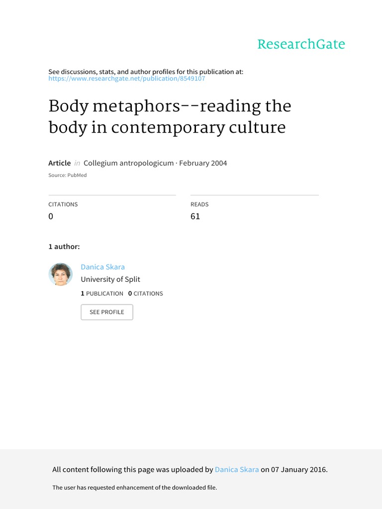 Body Metaphors in Contemporary Culture | PDF | Mind | Human