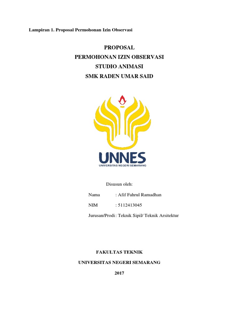 Contoh Proposal Observasi | PDF