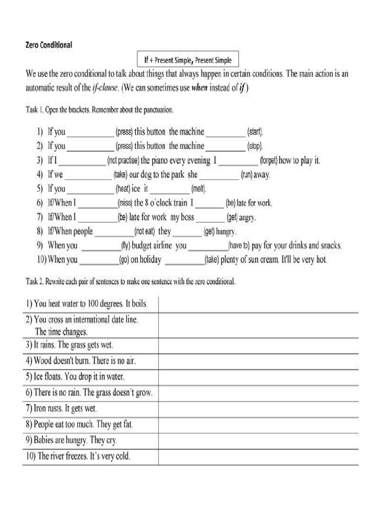 Conditionals Exercises | PDF | Syntax | Grammar