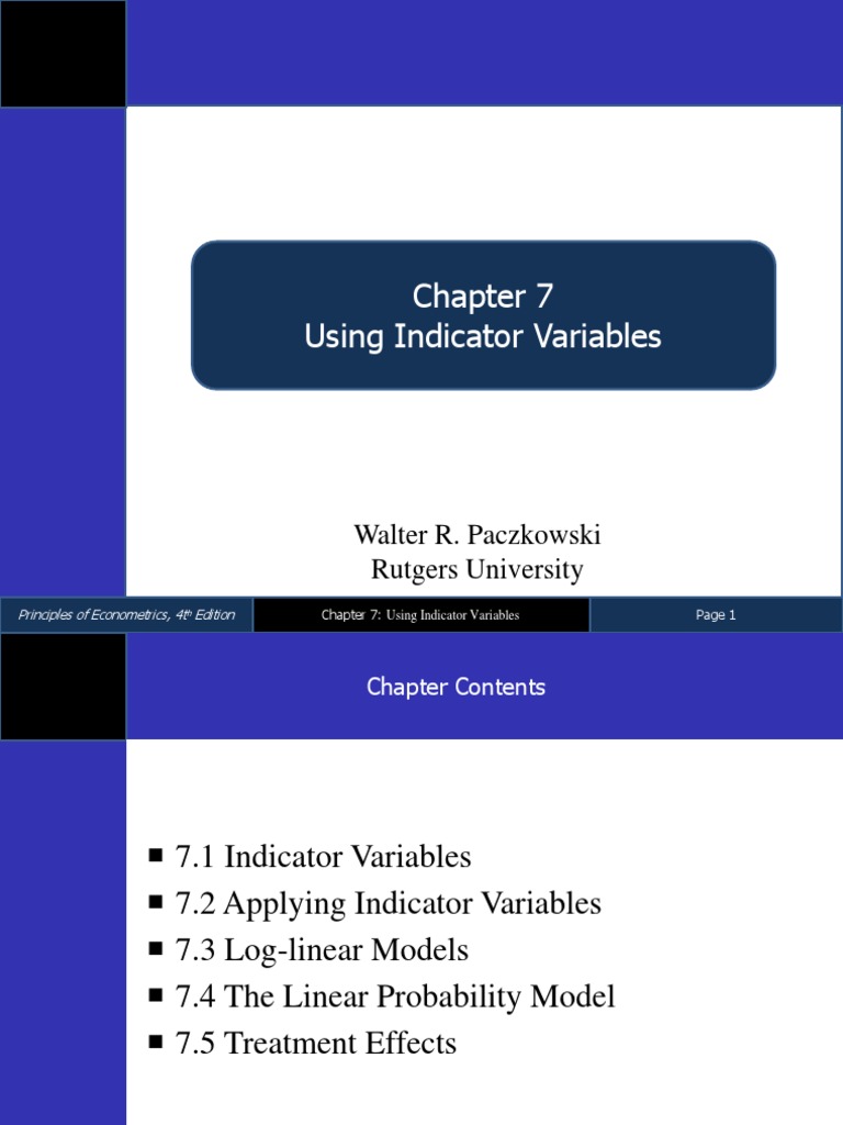 CH 07 | PDF | Dummy Variable (Statistics) | Econometrics