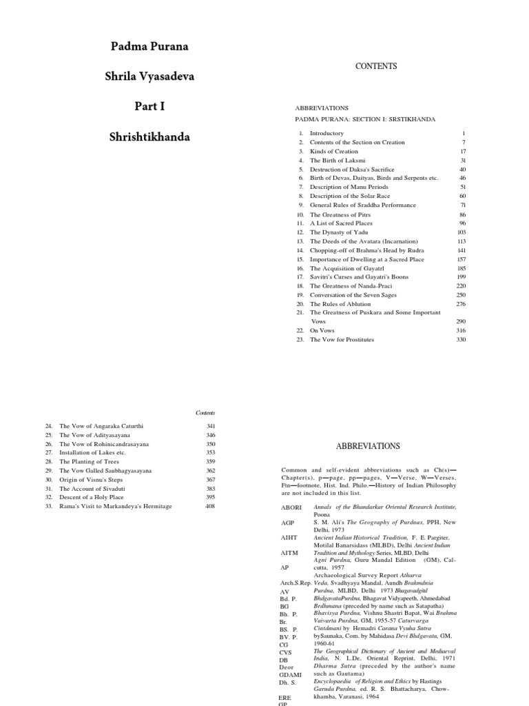 Purana - Padma Purana - Eng PDF | PDF | Puranas | Hindu Literature