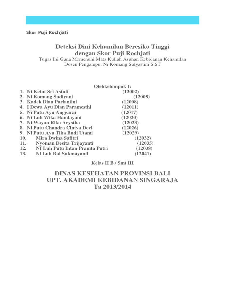 Skor Puji Rochjati | PDF
