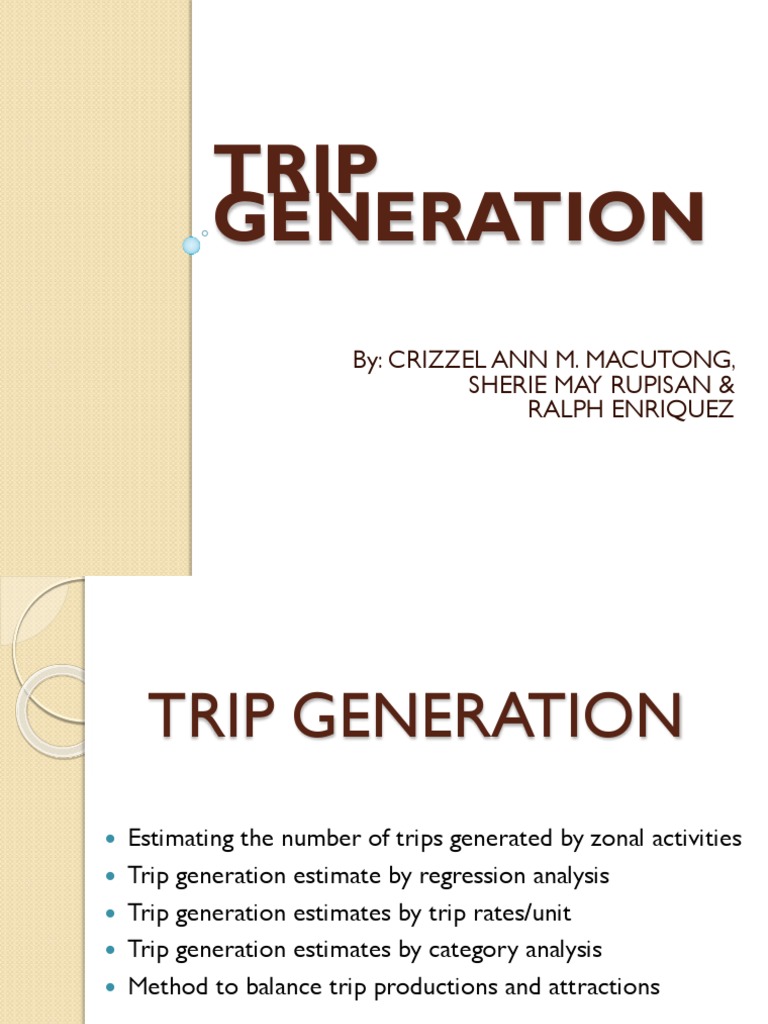 Trip Generation Analysis and Estimation | PDF | Correlation And ...