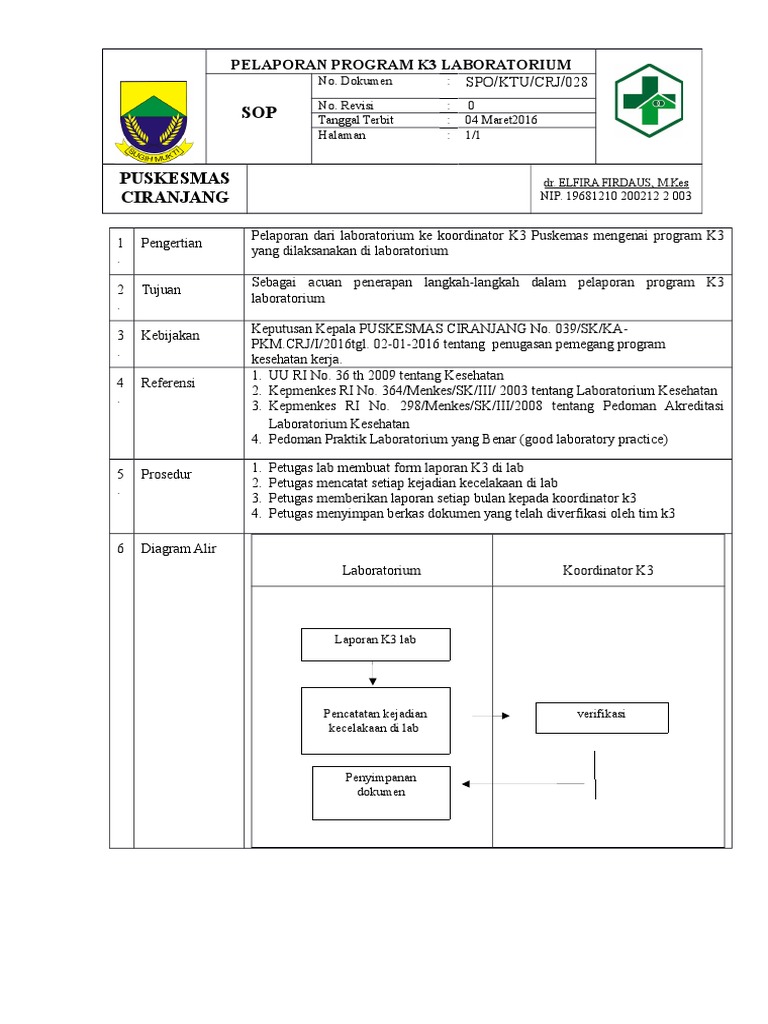 Spo Pelaporan K3 Lab | PDF | Komputer | Teknologi & Rekayasa