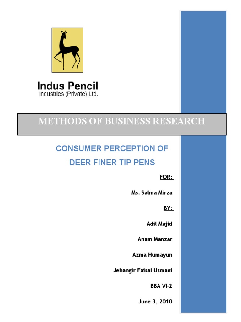 Methods of Business Research: Consumer Perception of Deer Finer Tip ...