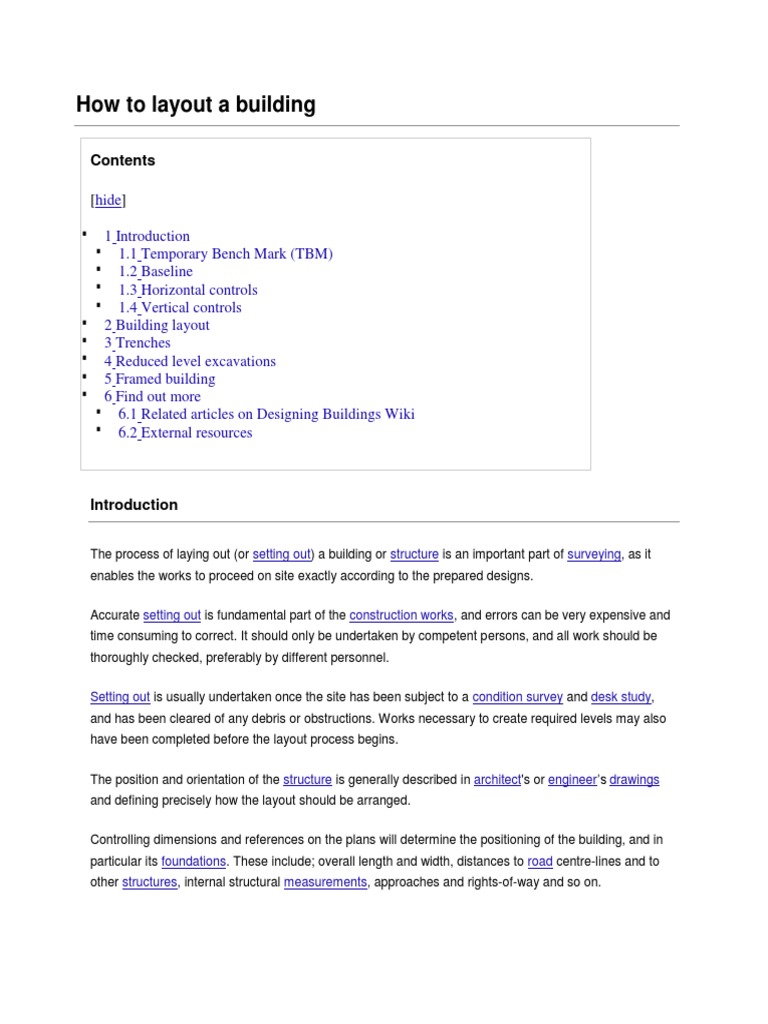 Setting Out Layout | PDF | Surveying | Deep Foundation