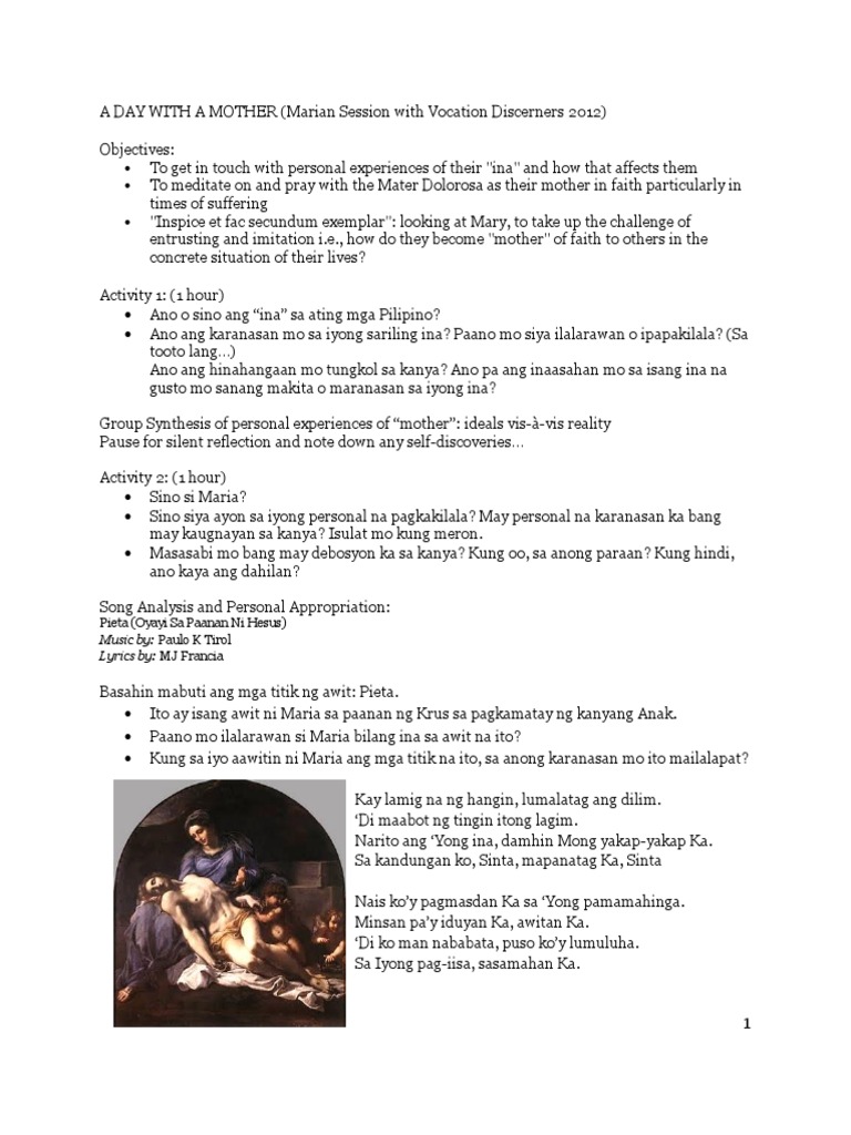 Pieta (A Reflection On Our Lady of Sorrows) | PDF