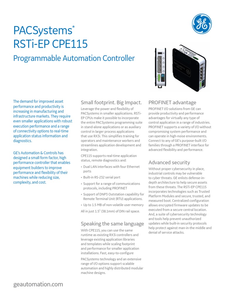 Pacsystems Rsti Ep Cpe115 Ds Gfa2153a | Online Safety & Privacy ...