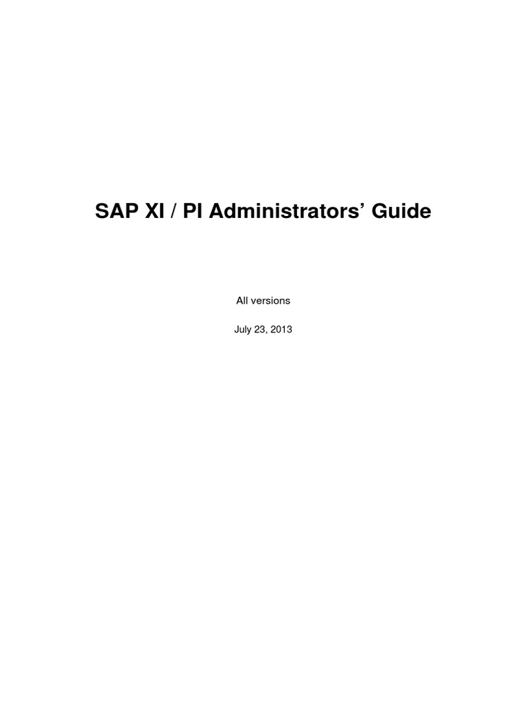 SAP XI PI Administrators Guide | PDF | Computer Network | Database Transaction