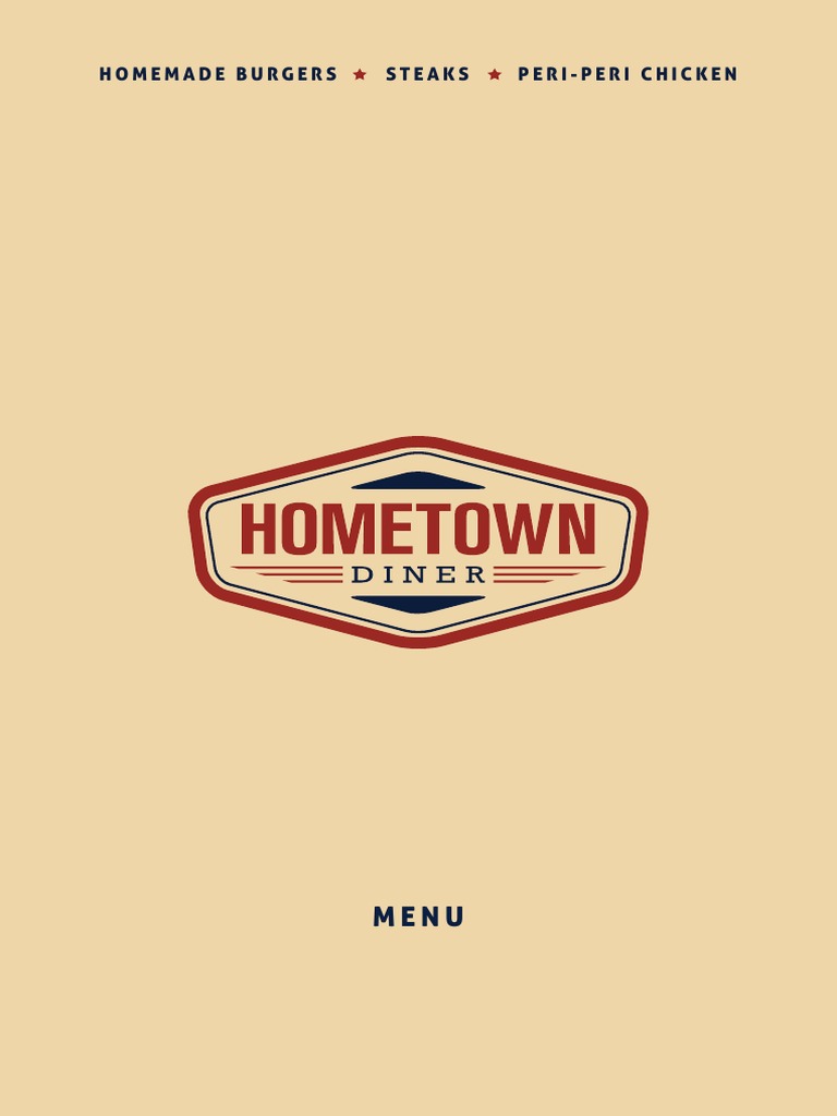 Hometown Diner Menu 2018 | PDF | Steak | Hamburgers