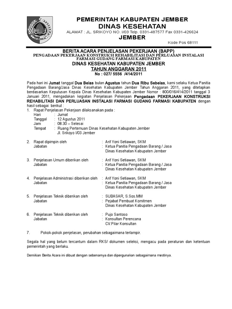 Bapp Dan Addendum Konstruksi GFK | PDF