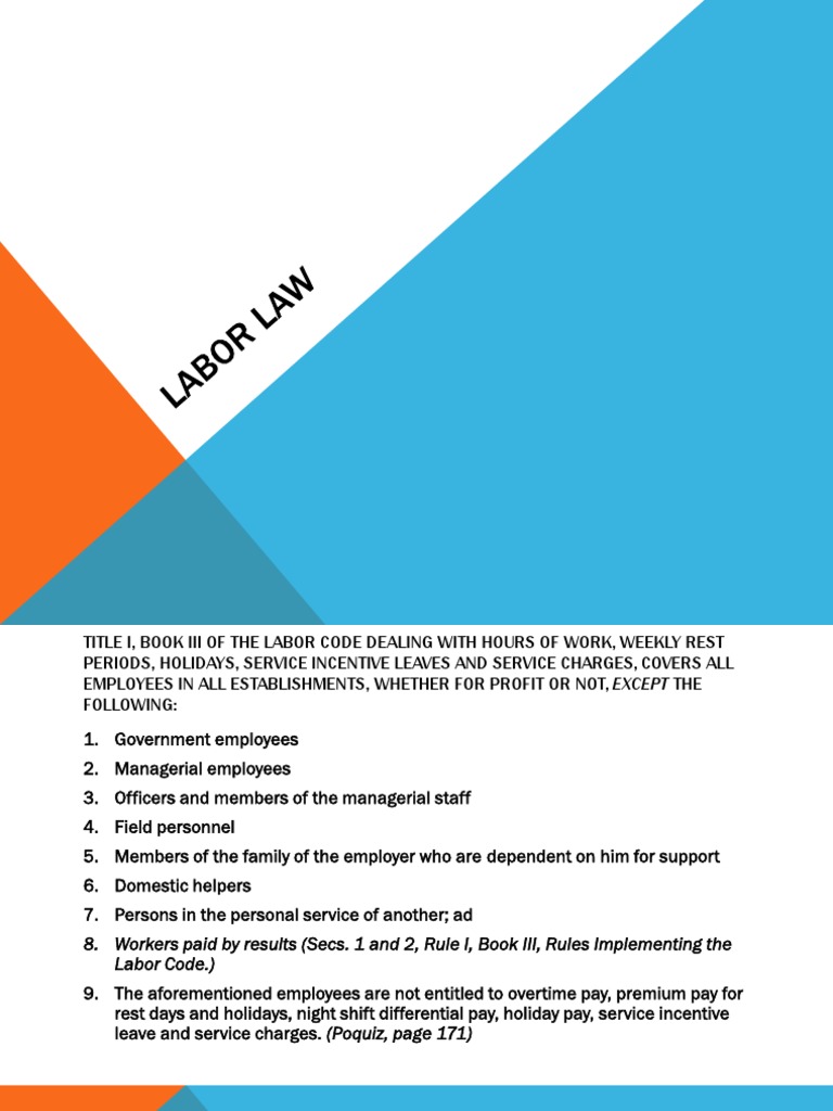 Labor Law | PDF | Overtime | Workweek And Weekend