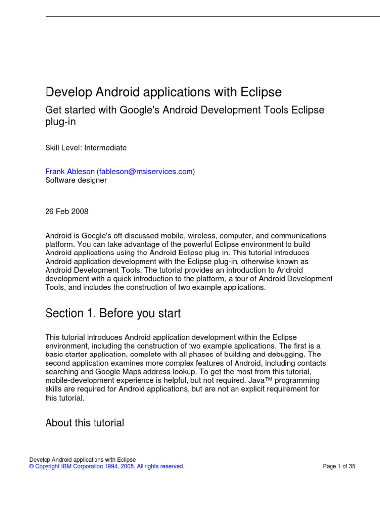 Os Eclipse Android PDF | PDF | Eclipse (Software) | Android (Operating System)