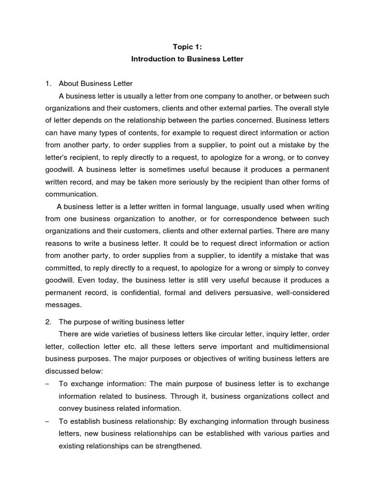 Basic Business Letter | PDF | Employment | Business