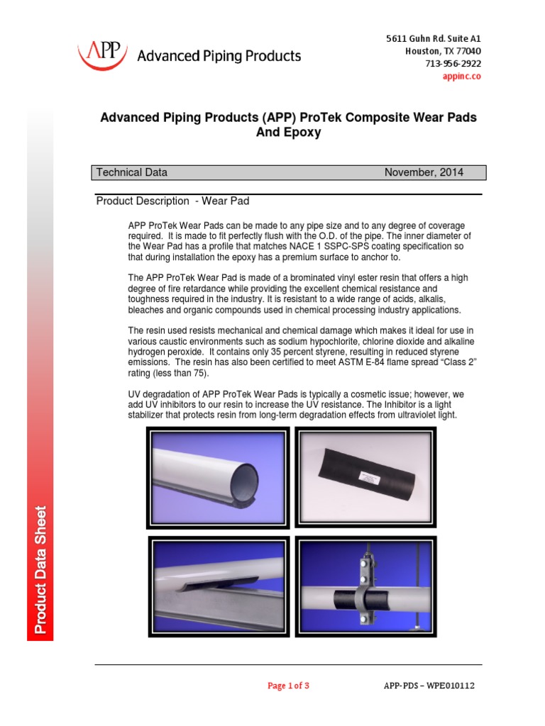 Datasheet Wear Pad | Download Free PDF | Epoxy | Strength Of Materials