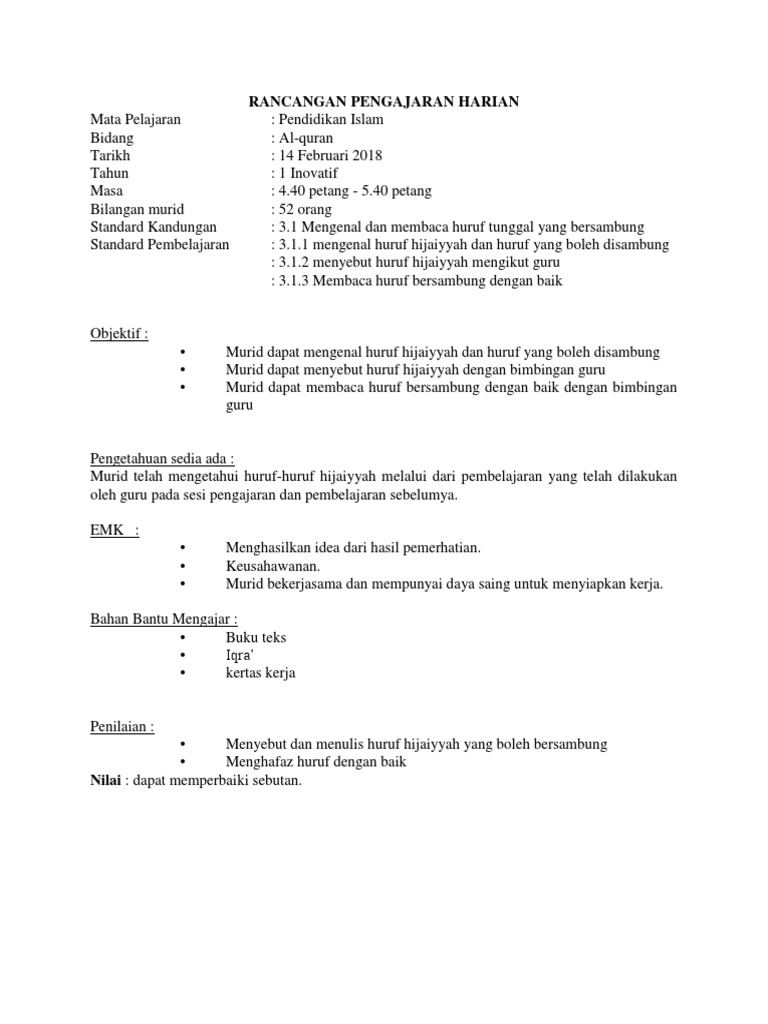 RPH Pedagogi | PDF | Seni & Disiplin Bahasa | Kajian Bahasa Asing