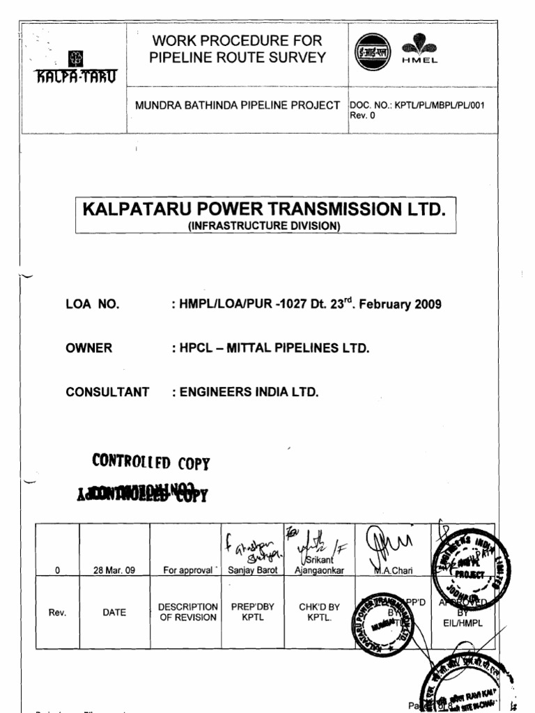 Pipeline Route Survey | PDF | Surveying | Road