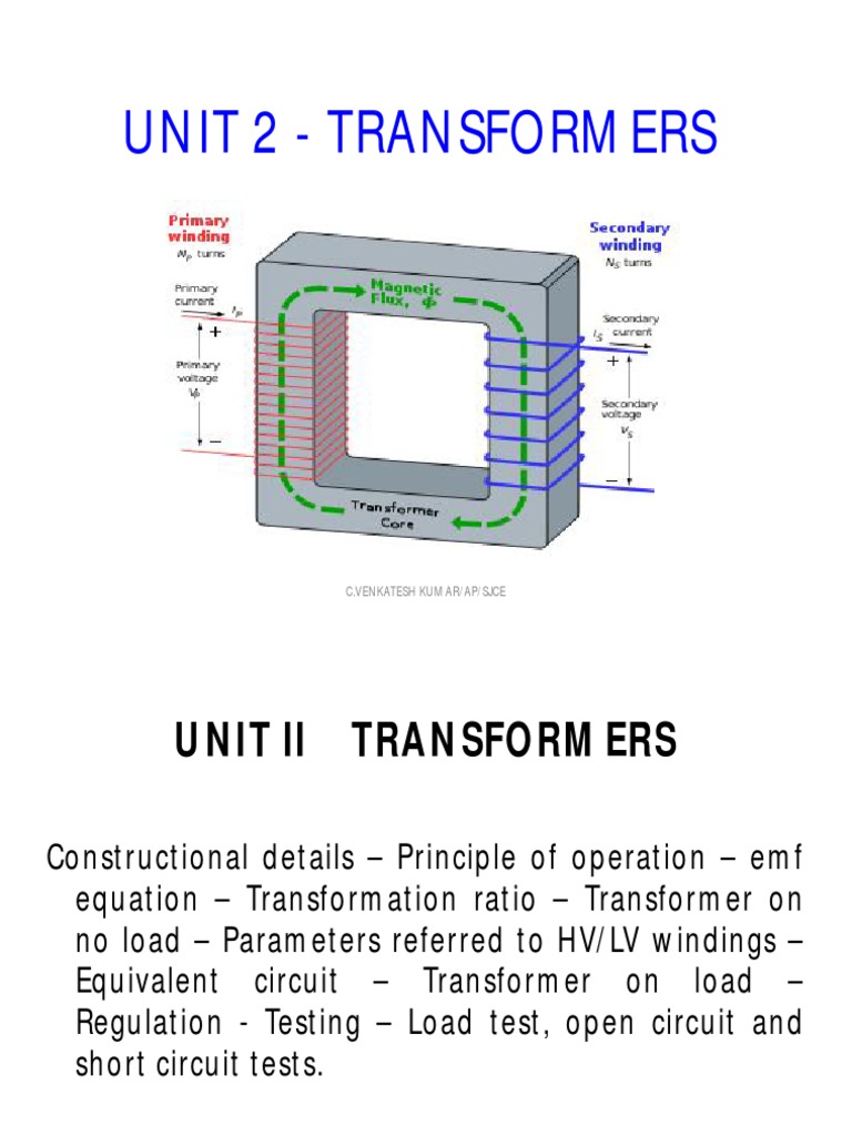 Unit 2 Transformer | PDF | Transformer | Electromagnetic Induction