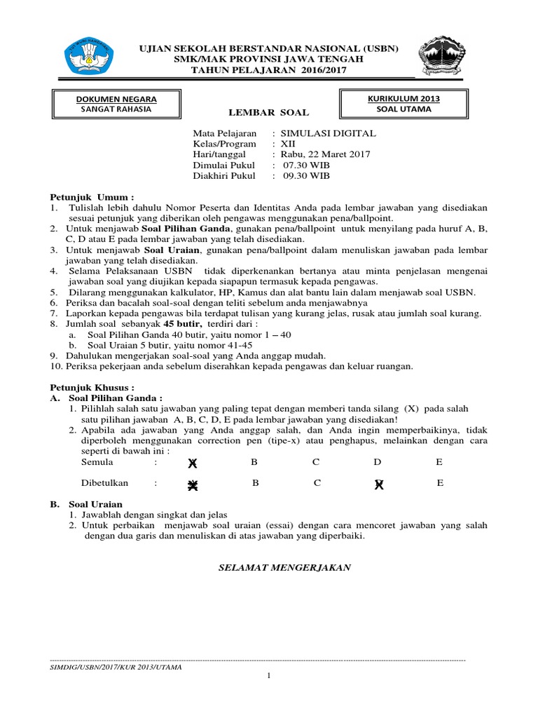 Simdik Usbn Utama Kur 2013 | PDF