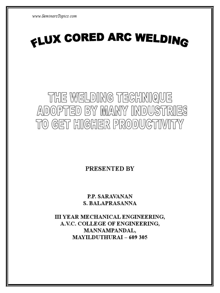 Flux Core Arc Welding | PDF | Welding | Construction