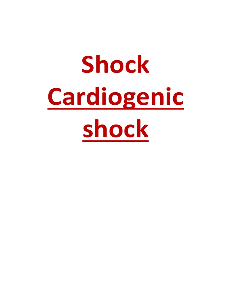 Shock Cardiogenic Shock | PDF