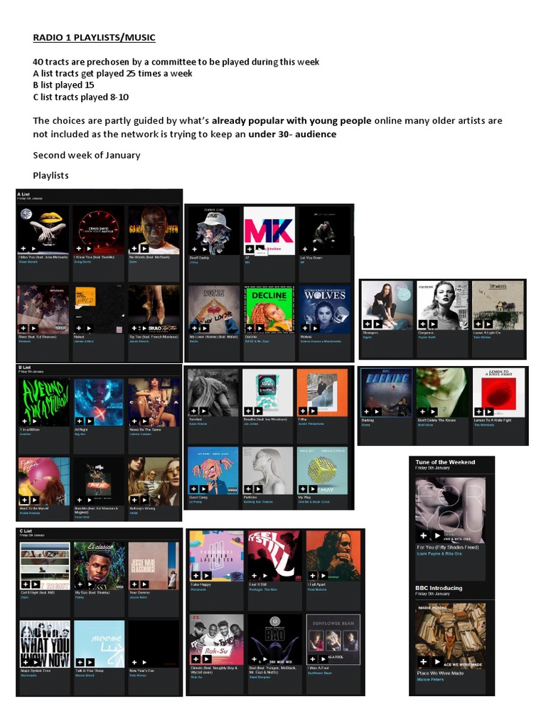 Radio 1 Playlists | PDF