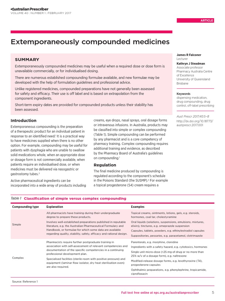 extemporaneous compounding | Pharmaceutical Drug | Pharmaceutical ...