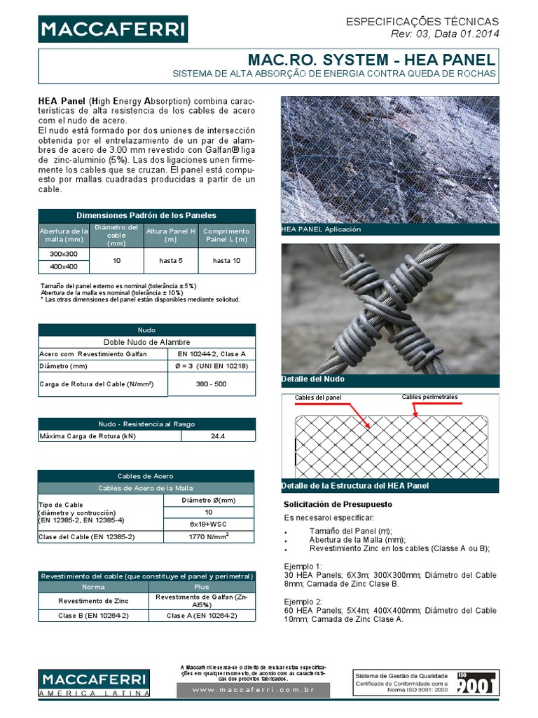 Ficha HEA Panel | PDF | Materiales | Rieles