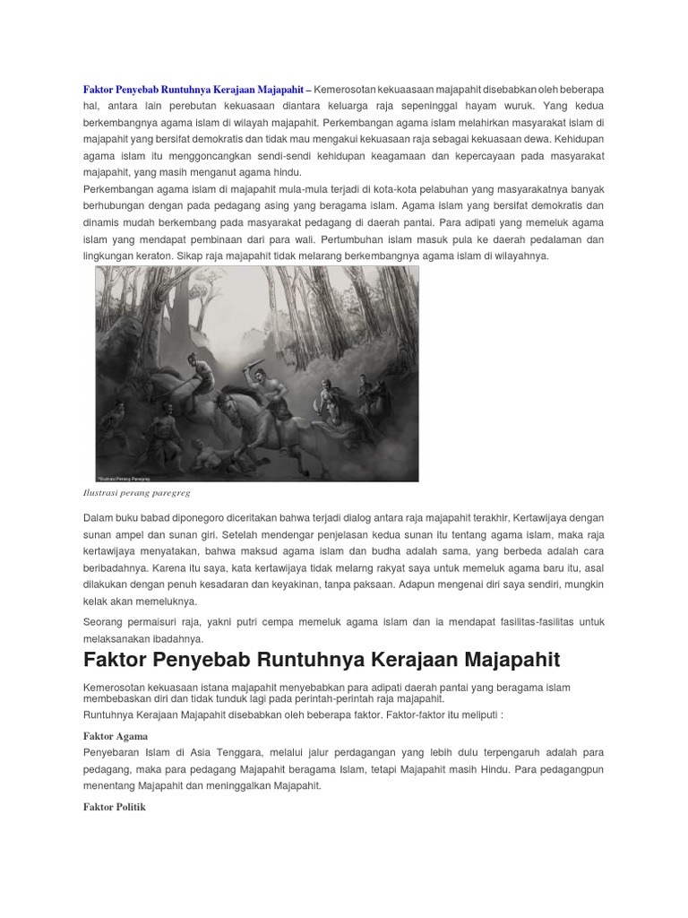 Faktor Penyebab Runtuhnya Kerajaan Majapahit | PDF