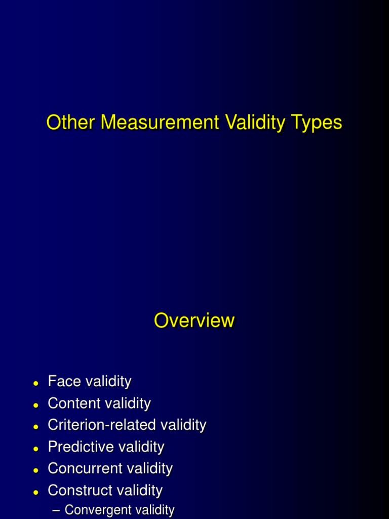Measurement Validity Types | PDF