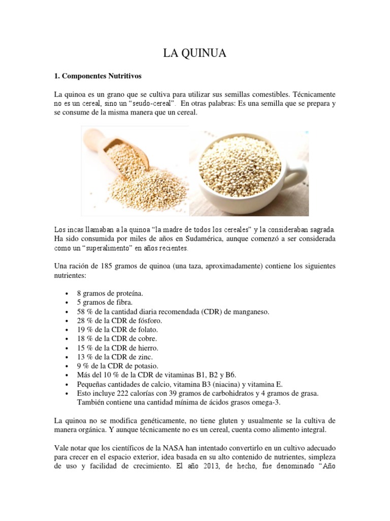 La Quinua | PDF | Quinua | Cereales