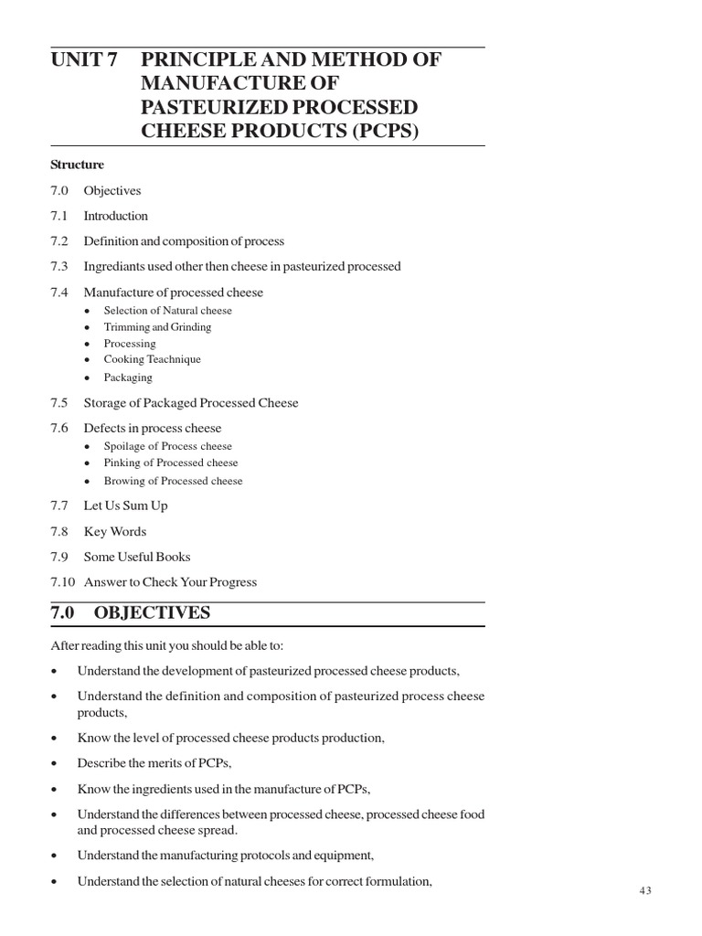 Principle and Method of Manufacture of Pasteurized Processed Cheese ...