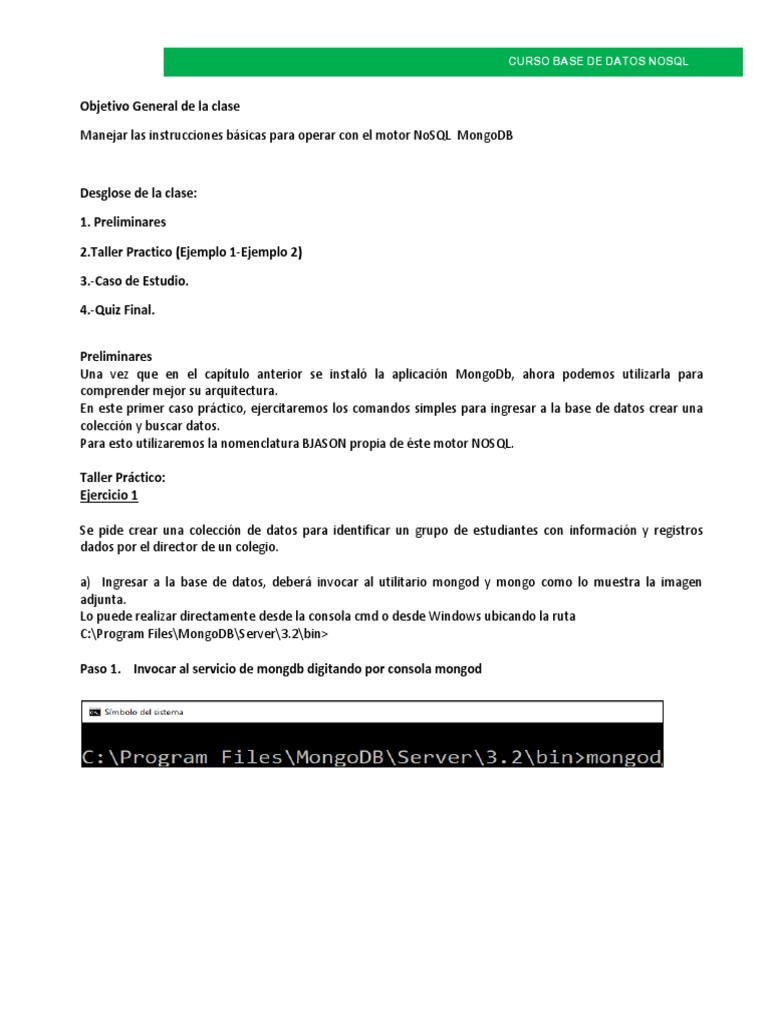 Guia Mongo DB | PDF | Mongo Db | No Sql Guia Mongo DB | PDF | Mongo Db | No Sql