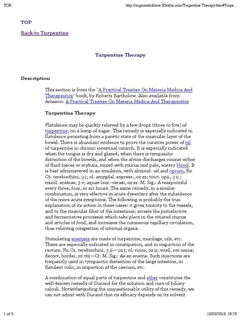 Turpentine Therapy | PDF | Inflammation | Heart