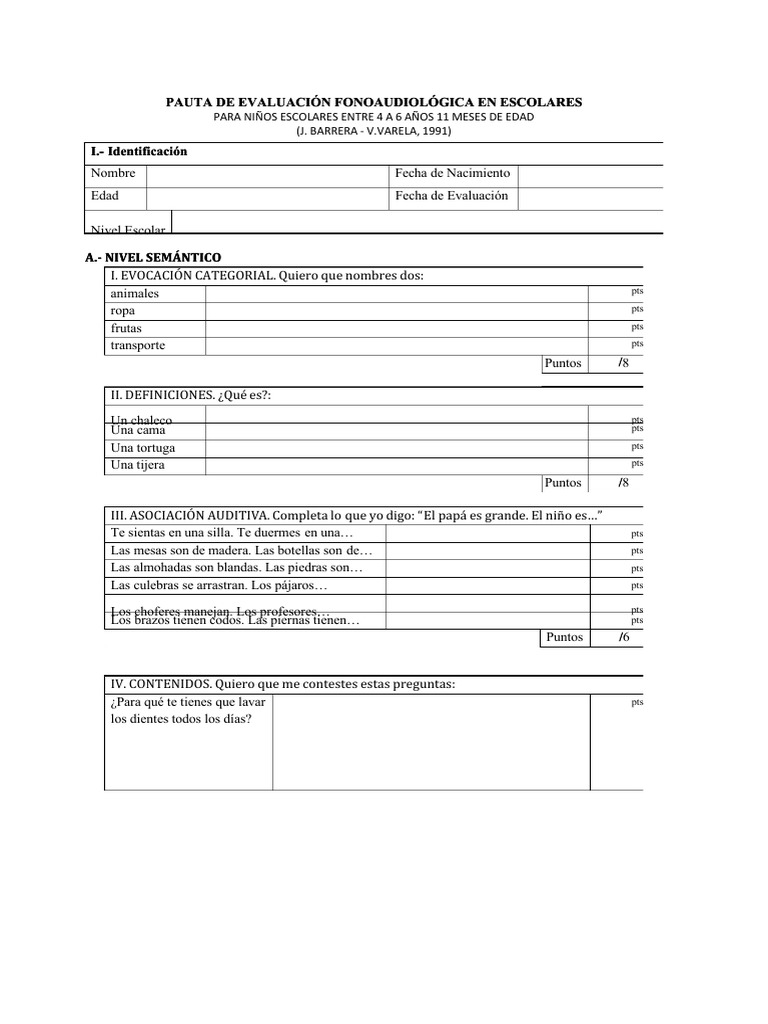 Protocolo PEFE 4 A 6 Años 11 Meses | PDF