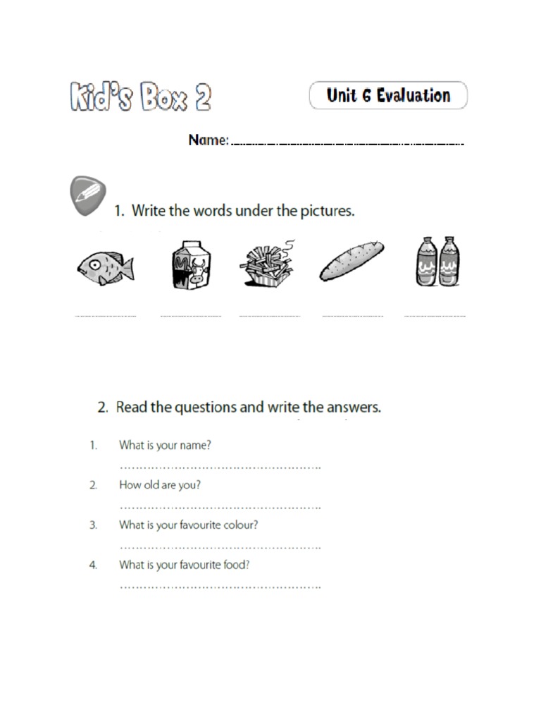Unit 6 Test Kids Box 2 | PDF