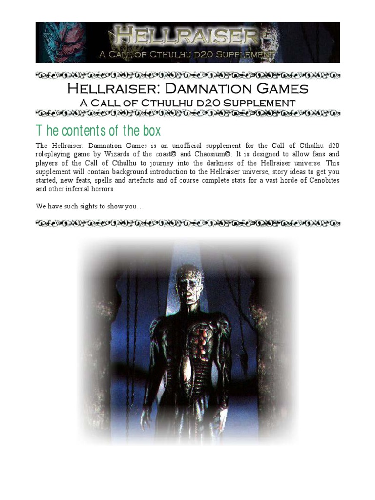 Call of Cthulhu D20 - Hell Raiser | PDF | Leisure