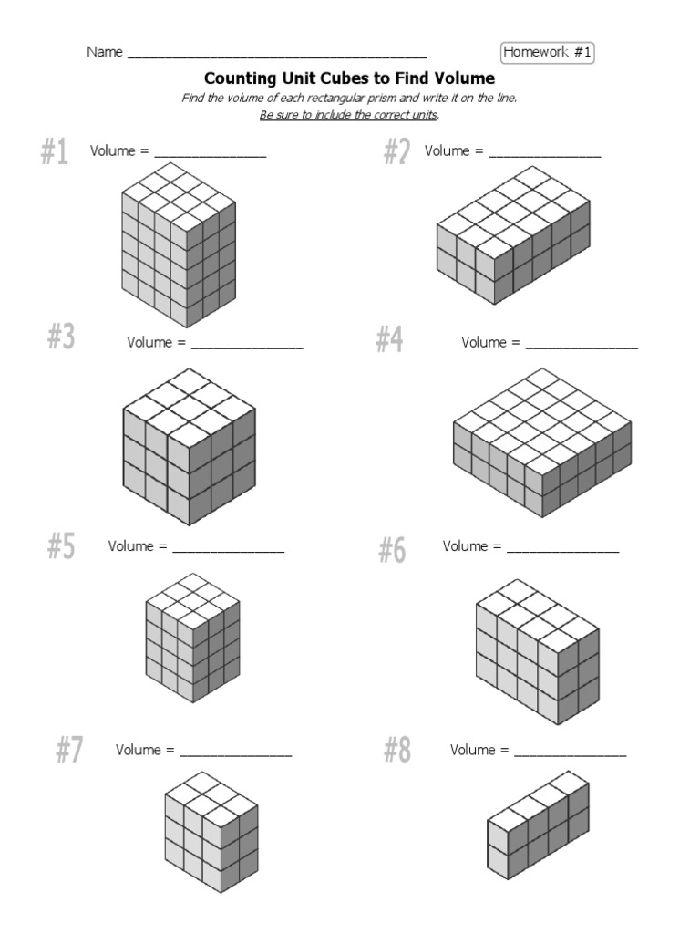 Counting Unit Cubes To Find Volume | PDF