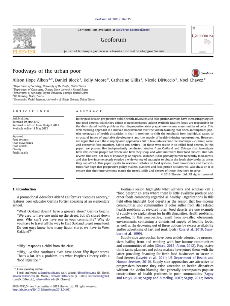 Foodways of Urban Poor Communities | PDF | Foods | Poverty