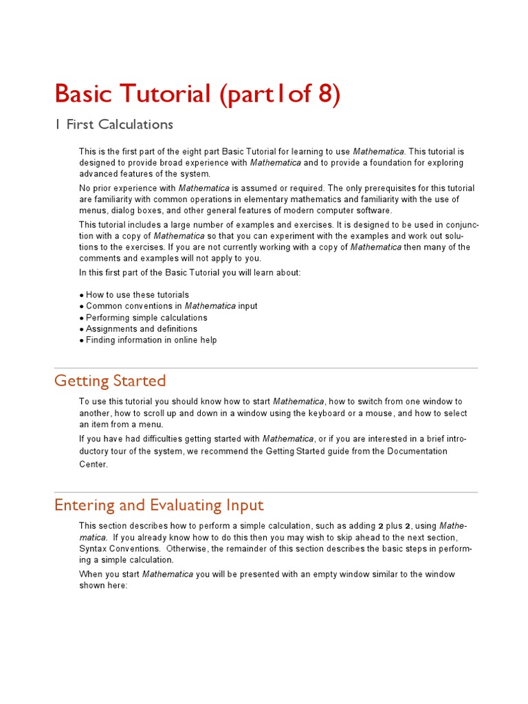 Basic Tutorial (Part1of 8) : Getting Started | PDF | Bracket | Function ...