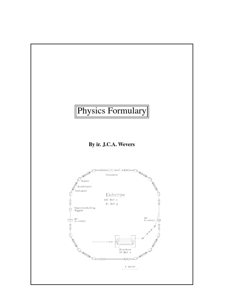 Physics Formula Sheet | PDF | Theoretical Physics | Particle Physics