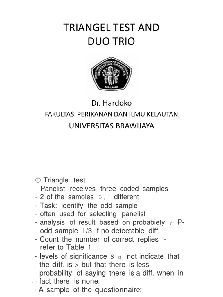 2. Triangel Test & Duo Trio | Probability And Statistics | Evaluation ...