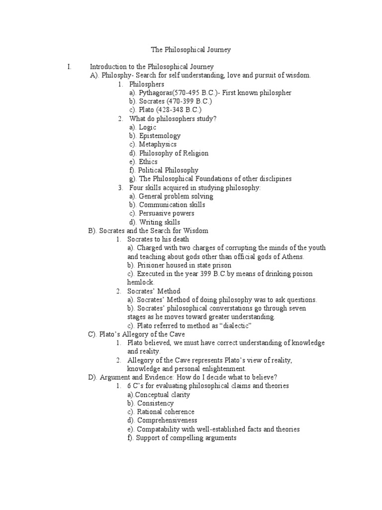 The Philosophical Journey Guide | PDF | Socrates | Plato