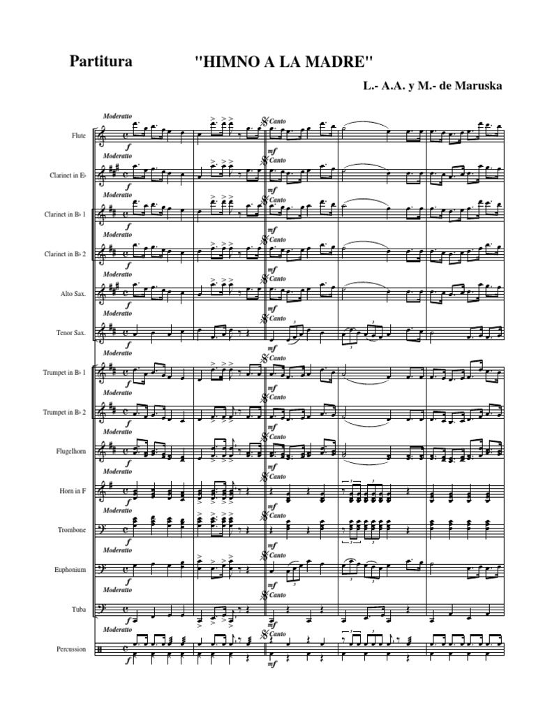 Himno A La Madre Pdf Pdf Aérophones Production Musicale