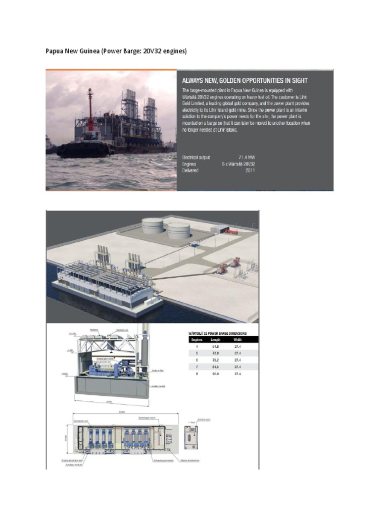 Papua New Guinea (Power Barge: 20V32 Engines) | PDF