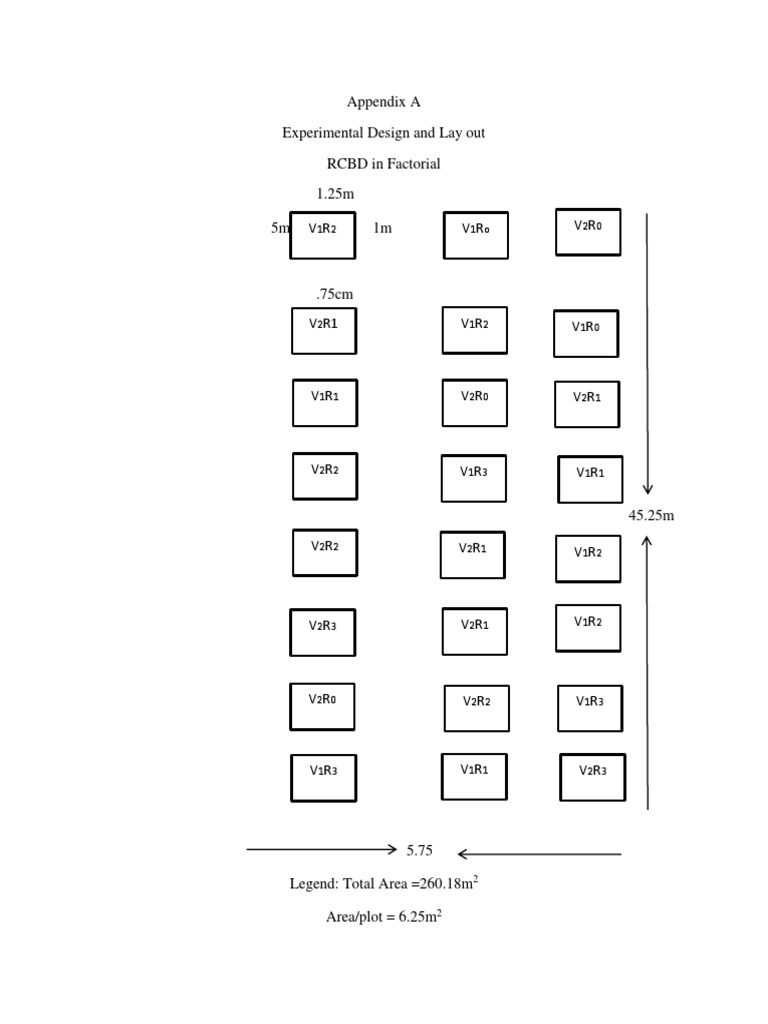 Appendix A Experimental Design and Lay Out RCBD in Factorial 1.25m 5m ...
