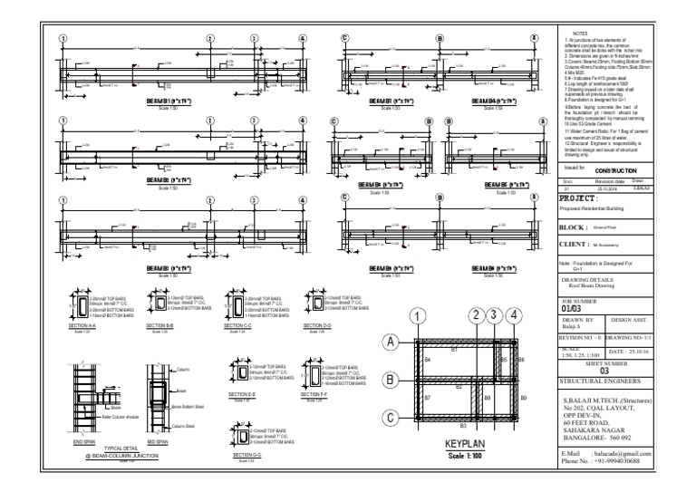 Sheet 4 - GF-Roof Beam Drawing | PDF | Building | Architectural Design